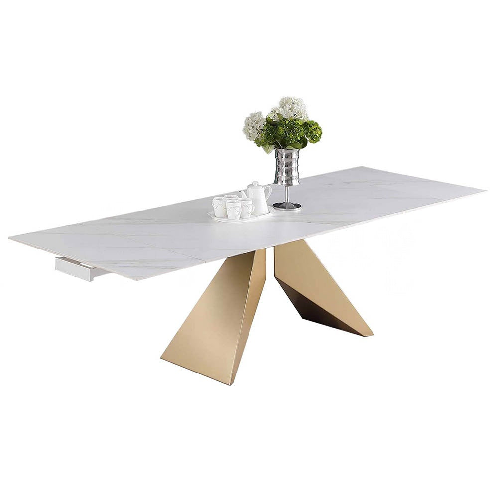 Amelia Ceramic Marbleized Top Extendable Table – Apstone.com